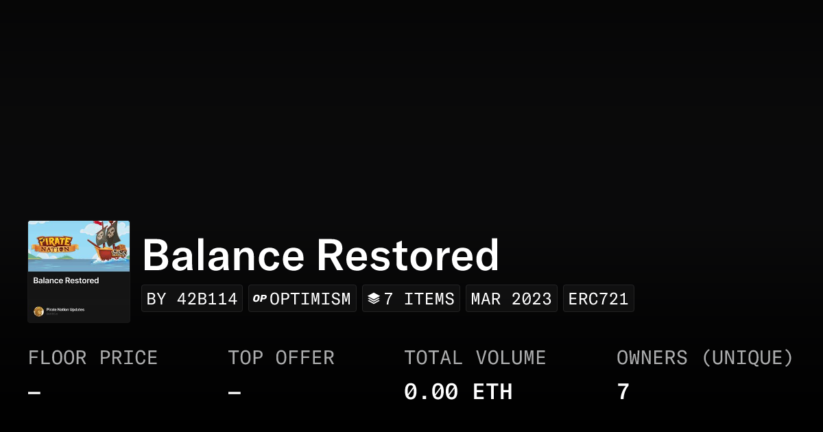 Balance Restored - Collection | OpenSea