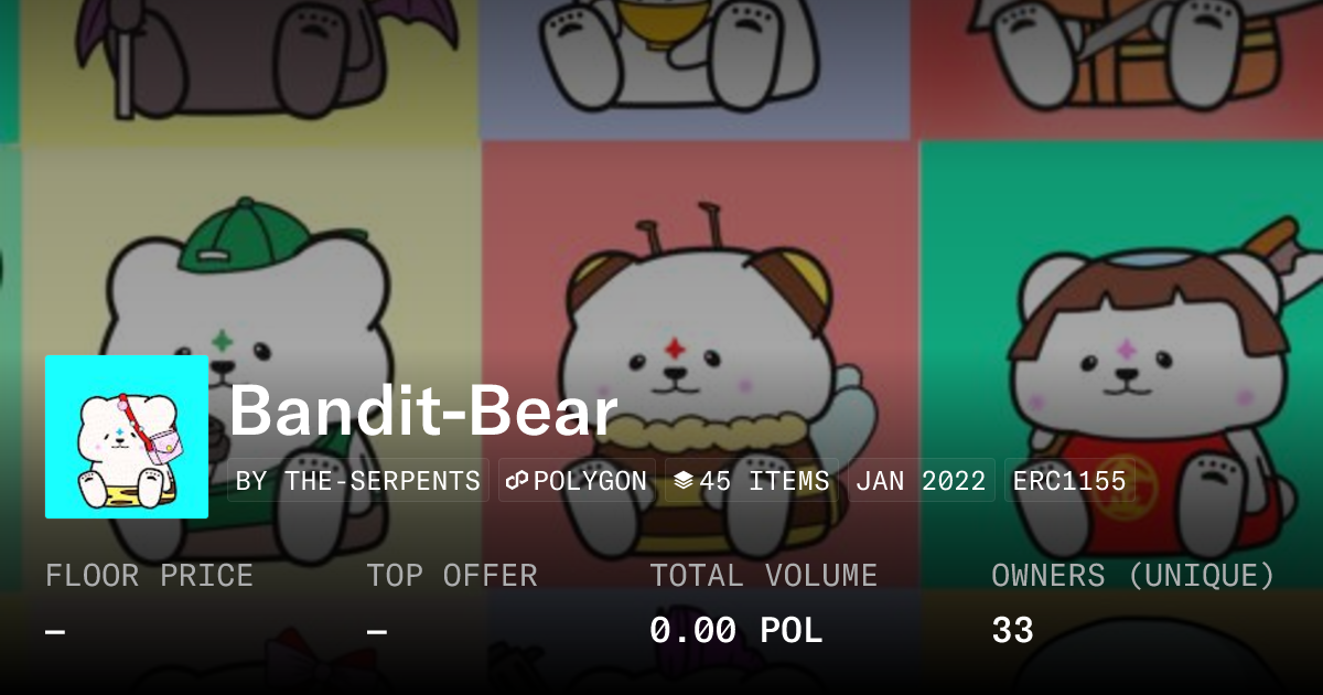 Bandit-Bear - Collection | OpenSea