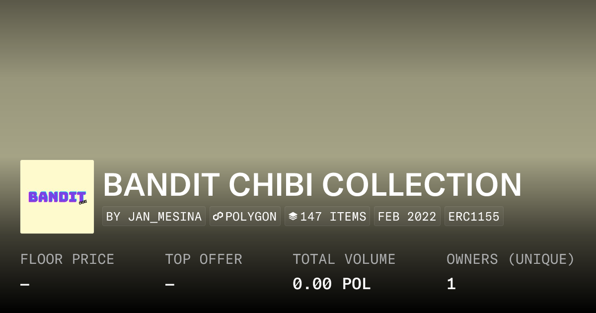 BANDIT CHIBI COLLECTION - Collection | OpenSea