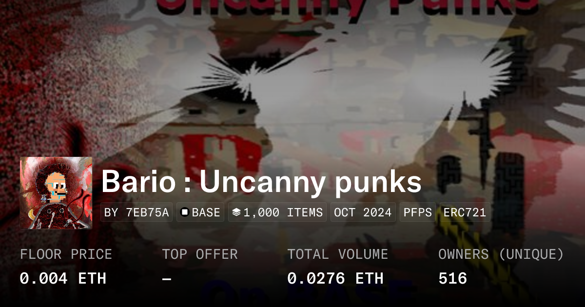 Bario : Uncanny punks - Collection | OpenSea
