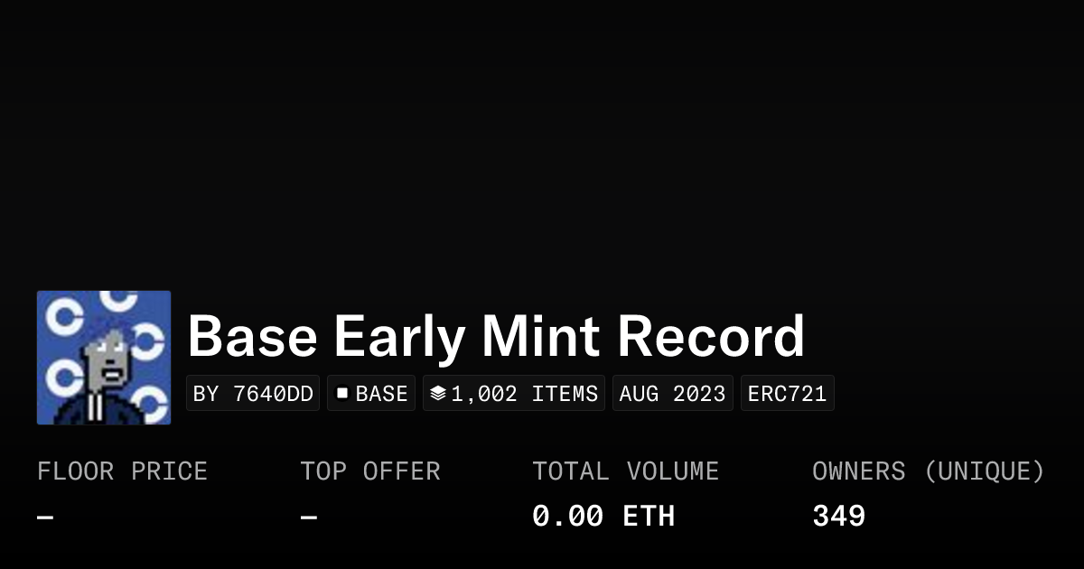 Base Early Mint Record - Collection | OpenSea