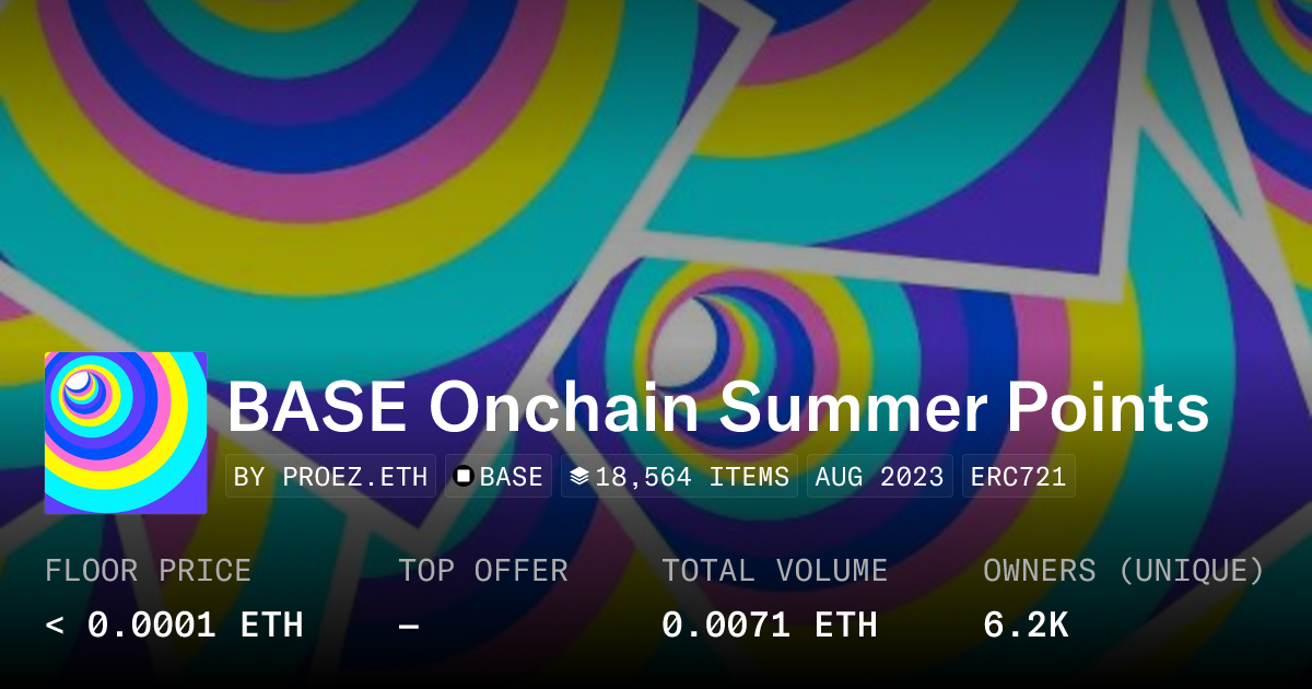 BASE Onchain Summer Points - Collection | OpenSea