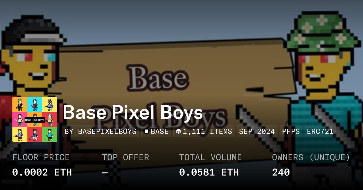 Base Pixel Boys - Collection | OpenSea