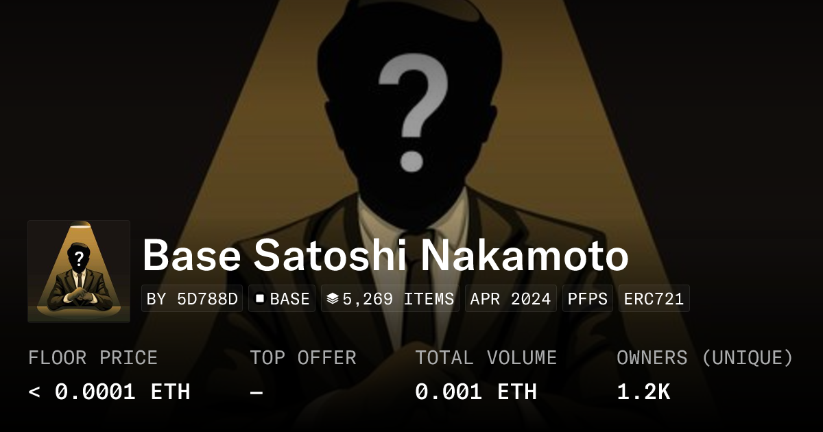 Base Satoshi Nakamoto - Collection | OpenSea