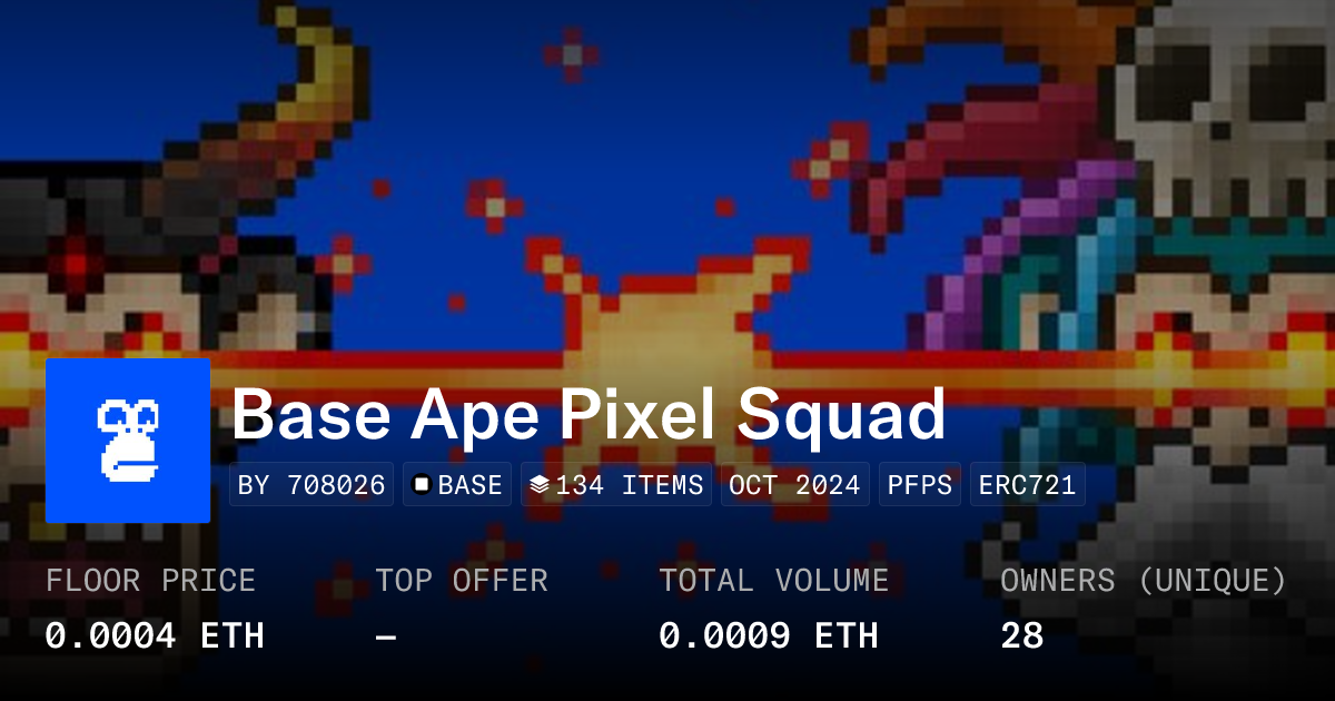 Base Ape Pixel Squad - Collection | OpenSea