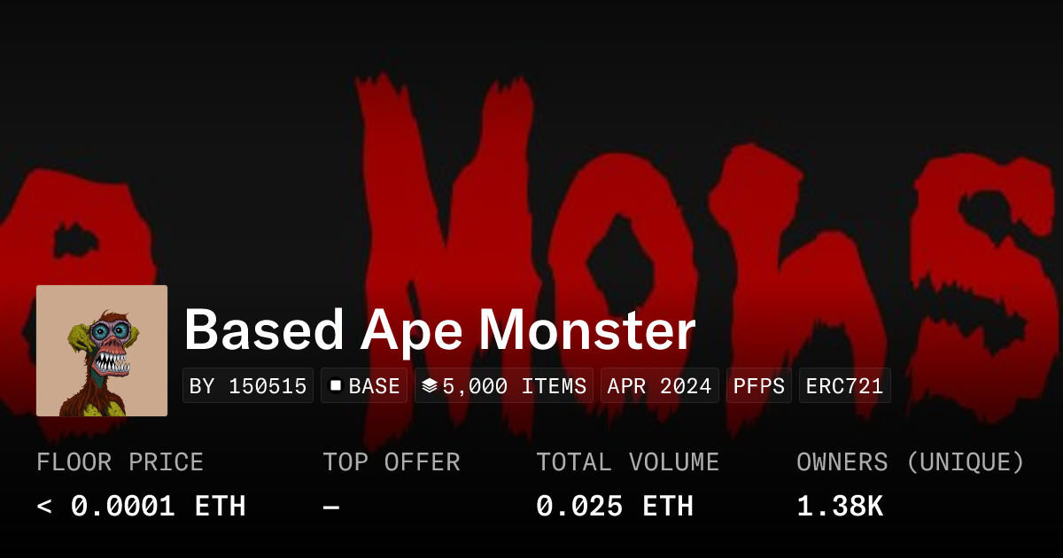 Based Ape Monster - Collection | OpenSea