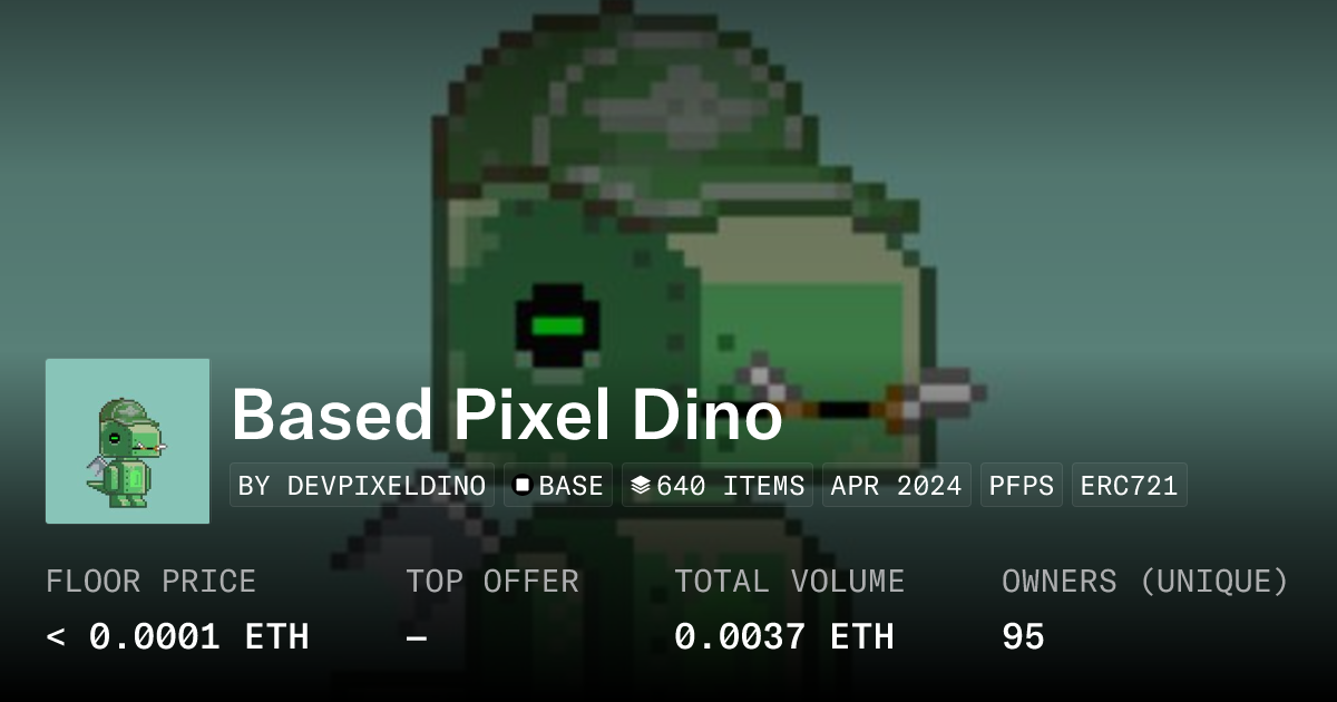 Based Pixel Dino - Collection | OpenSea