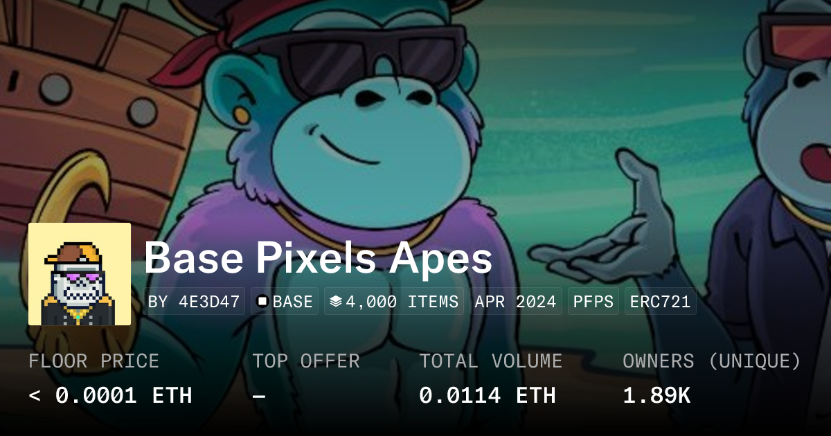 Base Pixels Apes - Collection | OpenSea