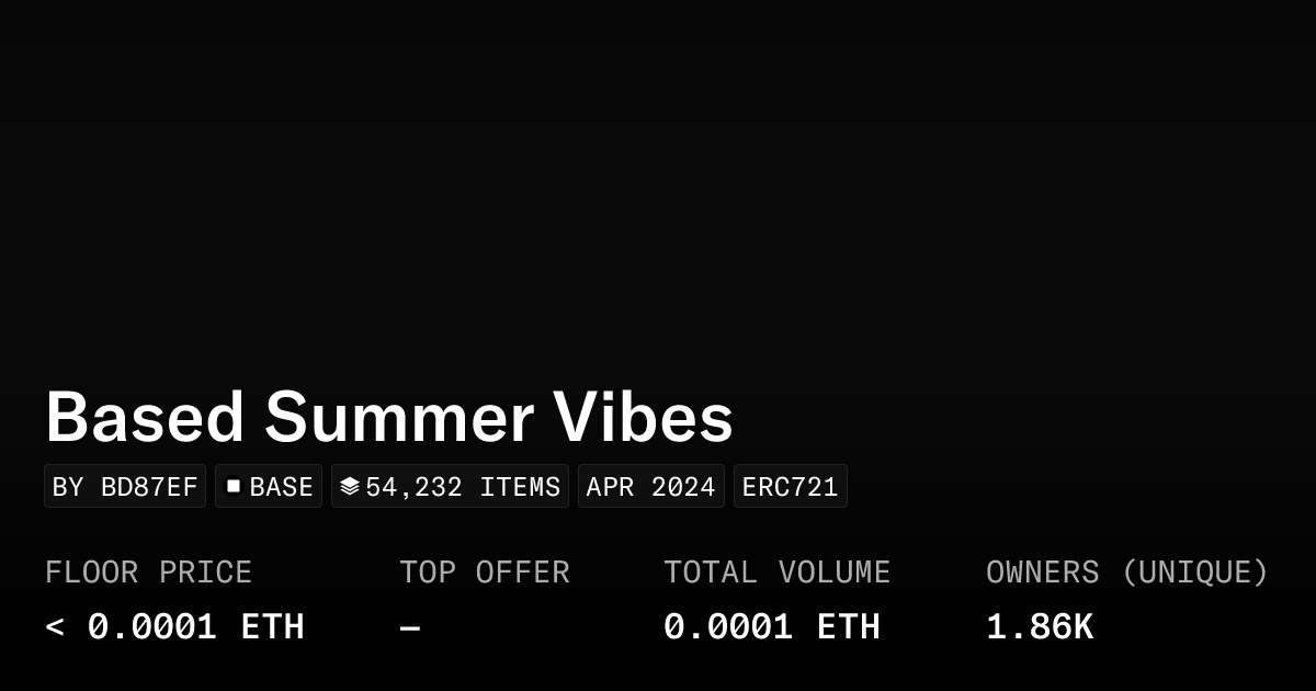 Based Summer Vibes - Collection | OpenSea