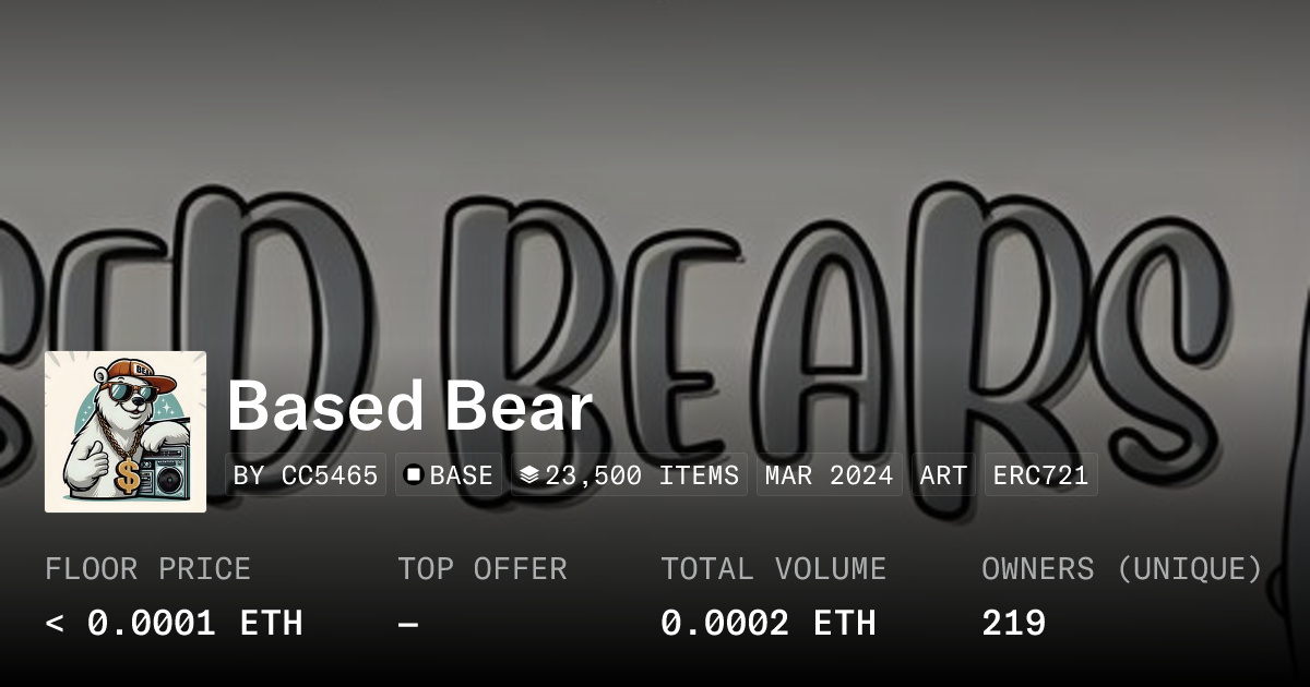 Based Bear - Collection | OpenSea