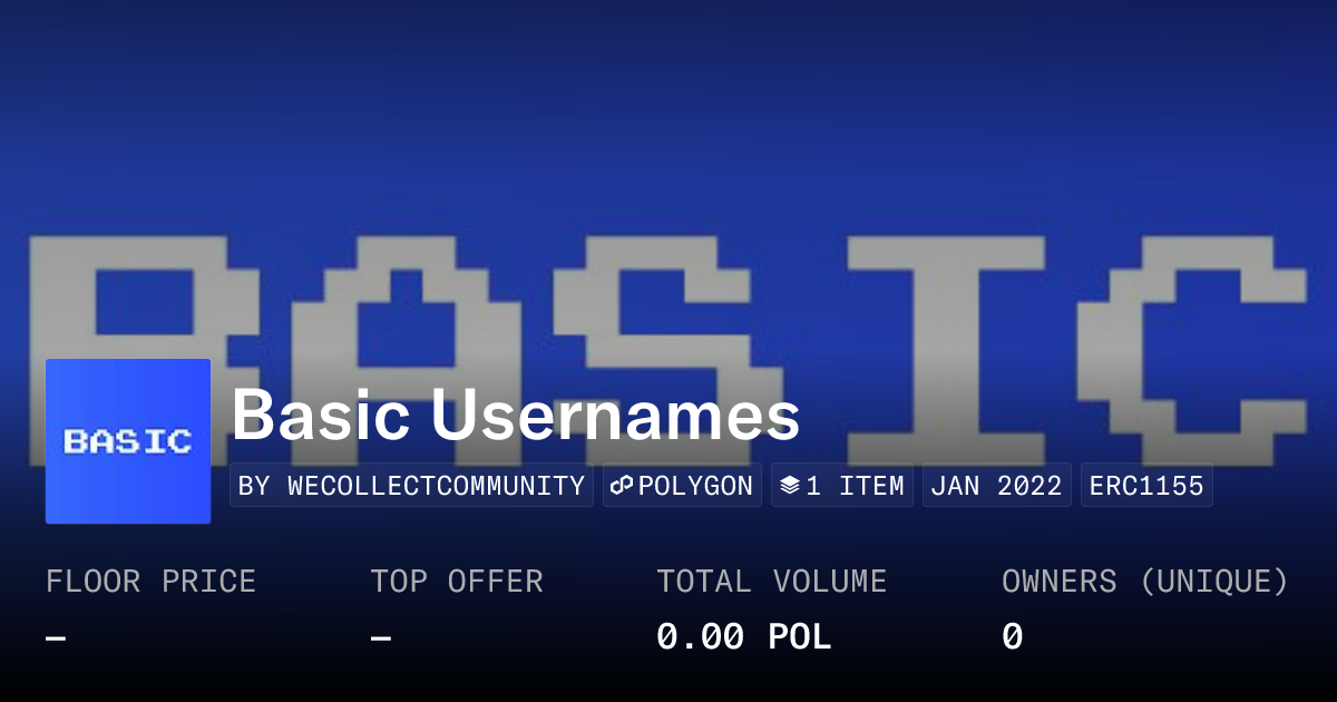 Basic Usernames - Collection | OpenSea