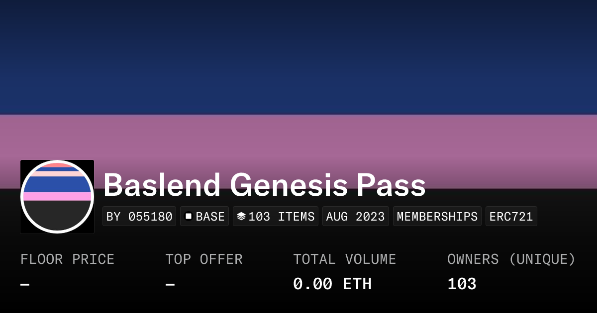 Baslend Genesis Pass - Collection | OpenSea