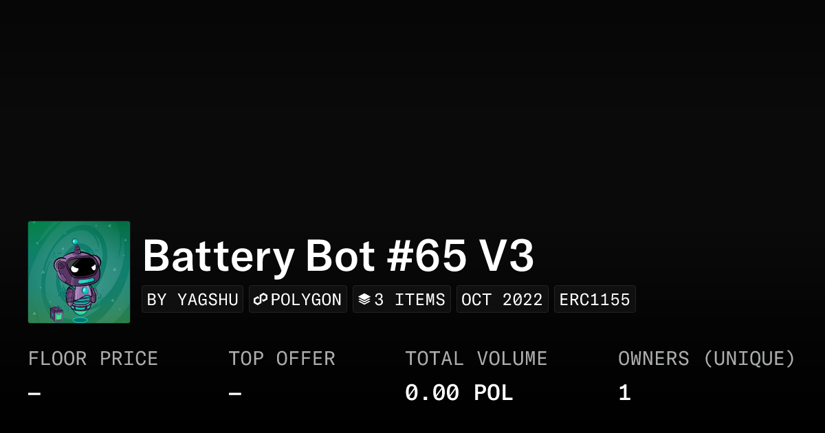 Battery Bot #65 V3 - Collection | OpenSea