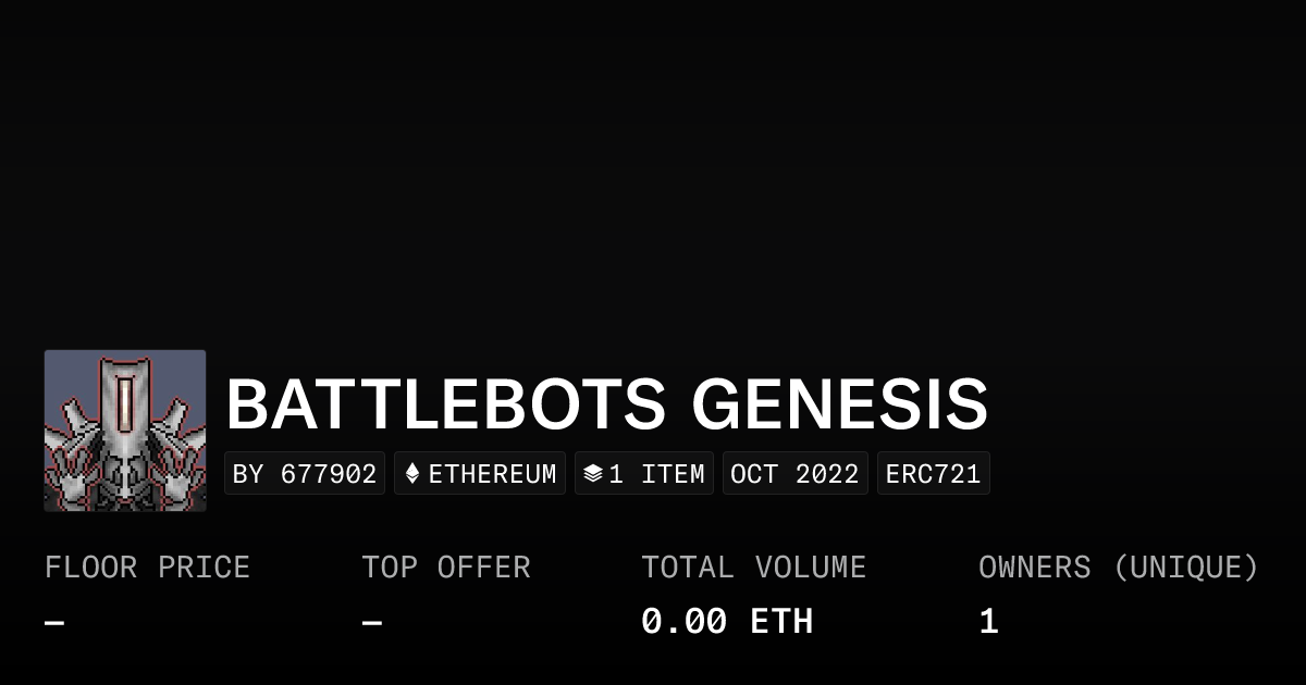 BATTLEBOTS GENESIS - Collection | OpenSea