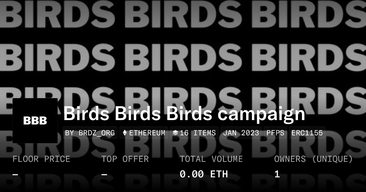 Birds Birds Birds campaign - Collection | OpenSea