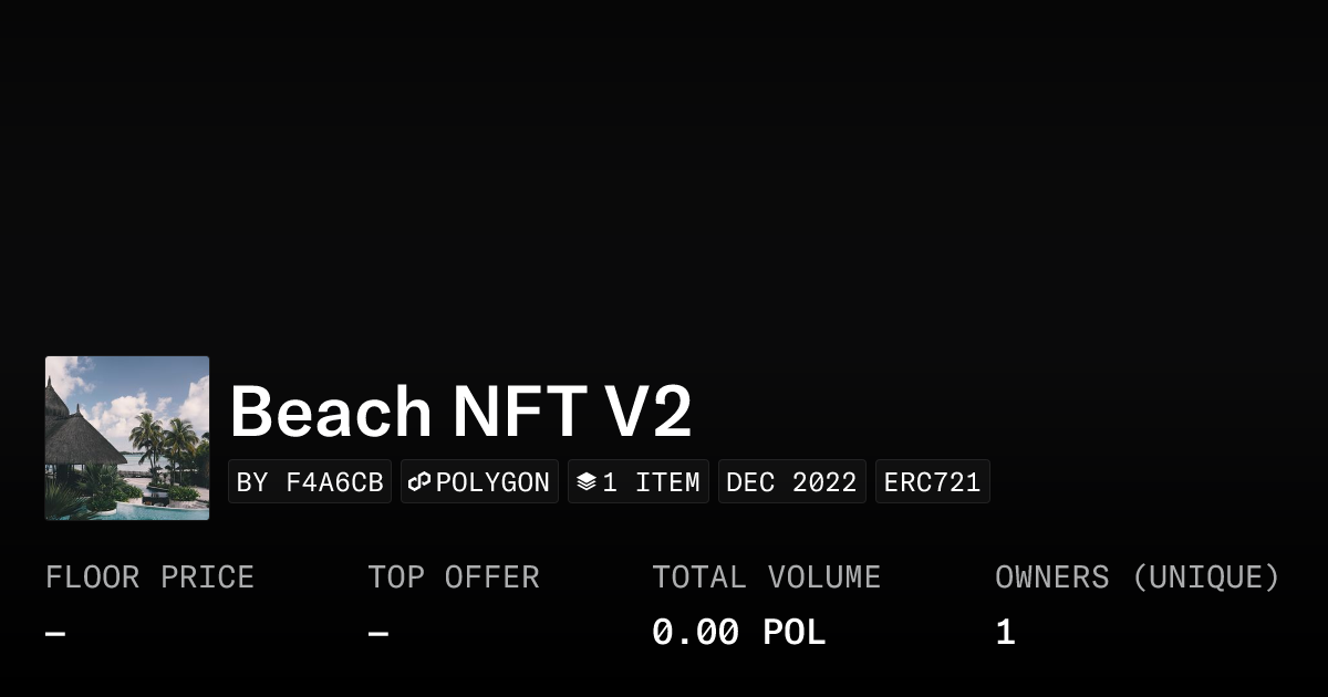 Beach NFT V2 - Collection | OpenSea