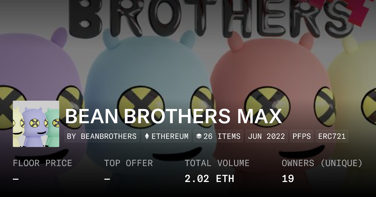 BEAN BROTHERS MAX - Collection | OpenSea