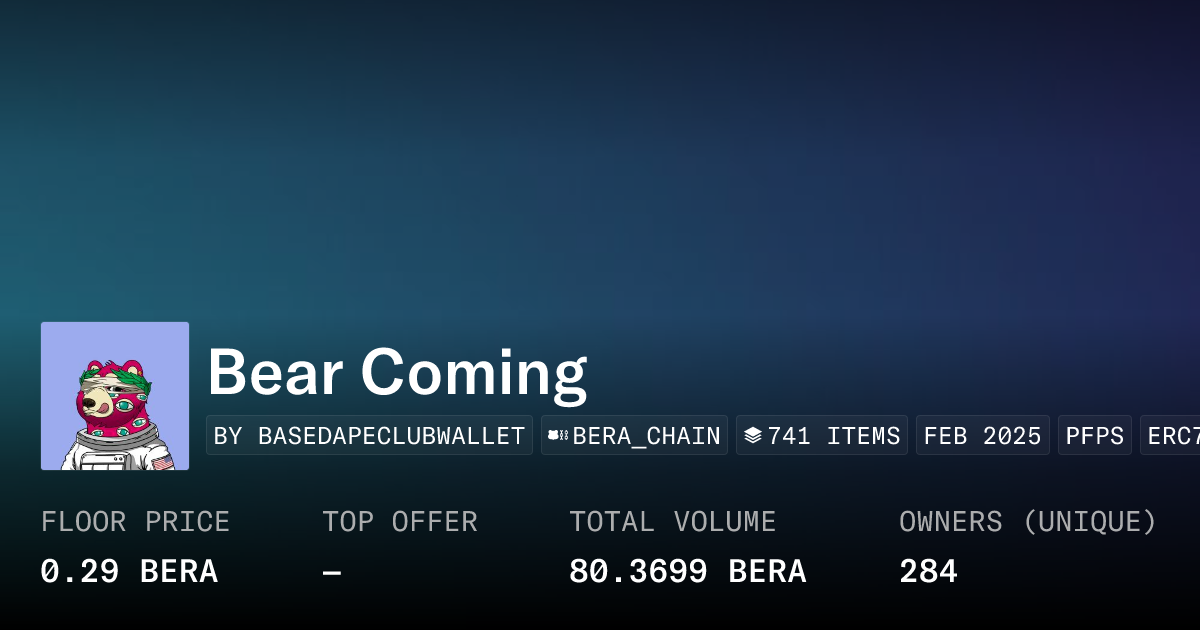 Bear Coming - Collection | OpenSea