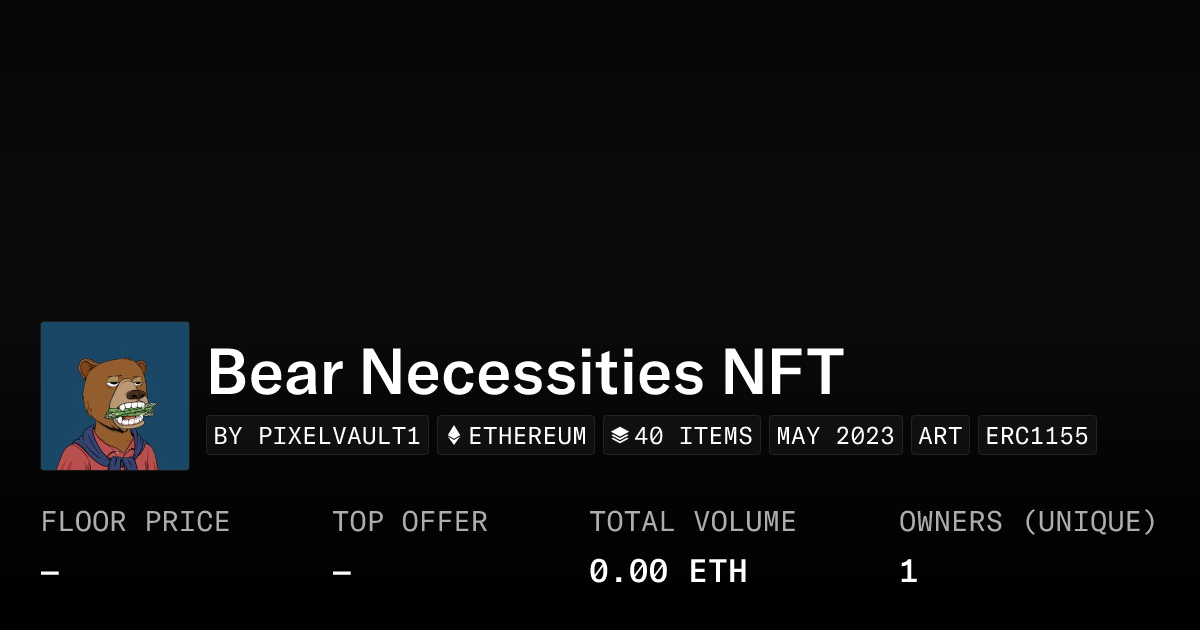 Bear Necessities NFT - Collection | OpenSea