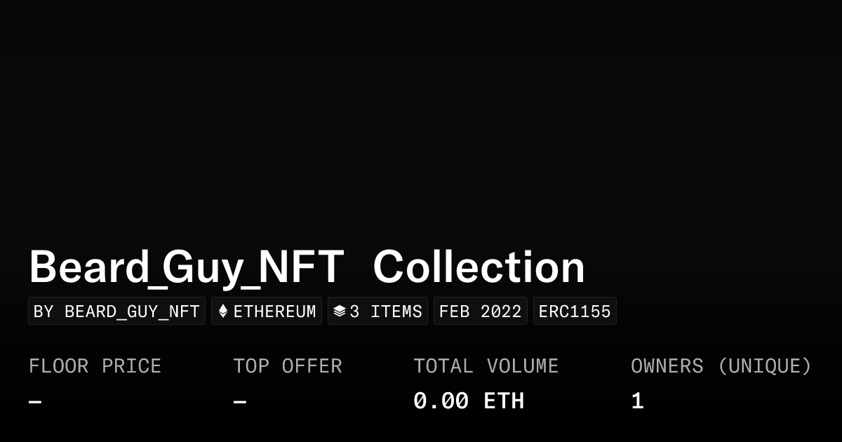 Beard_Guy_NFT Collection - Collection | OpenSea