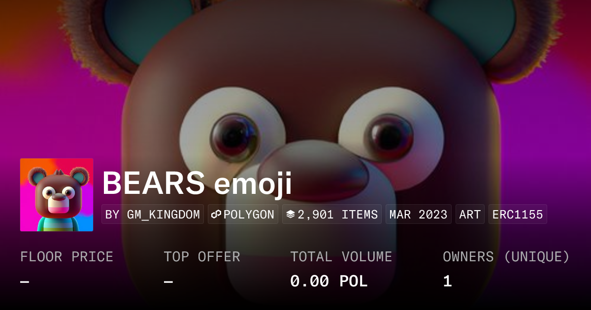 BEARS emoji - Collection | OpenSea
