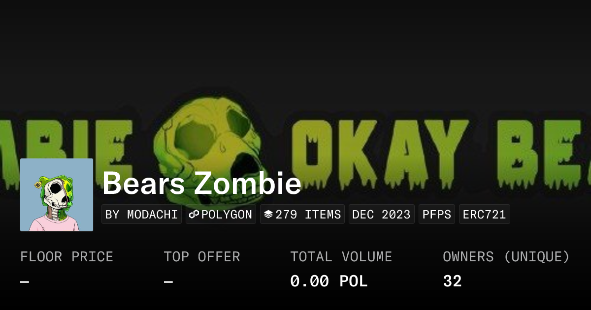 Bears Zombie - Collection | OpenSea
