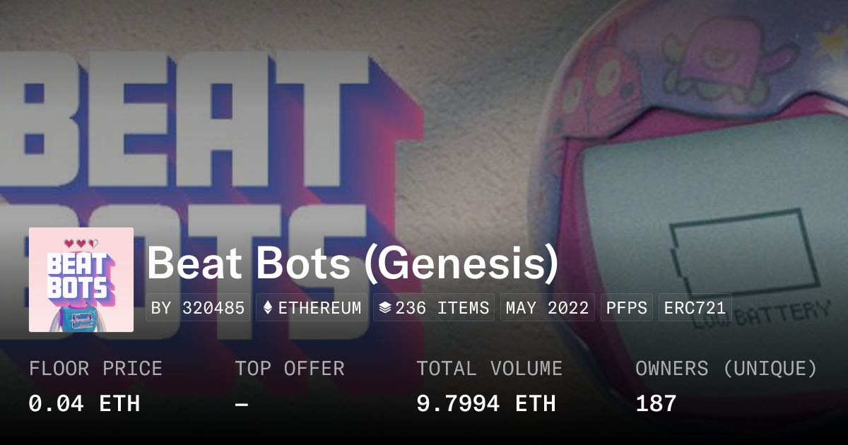 Beat Bots (Genesis) 9.99 ETH - Collection | OpenSea