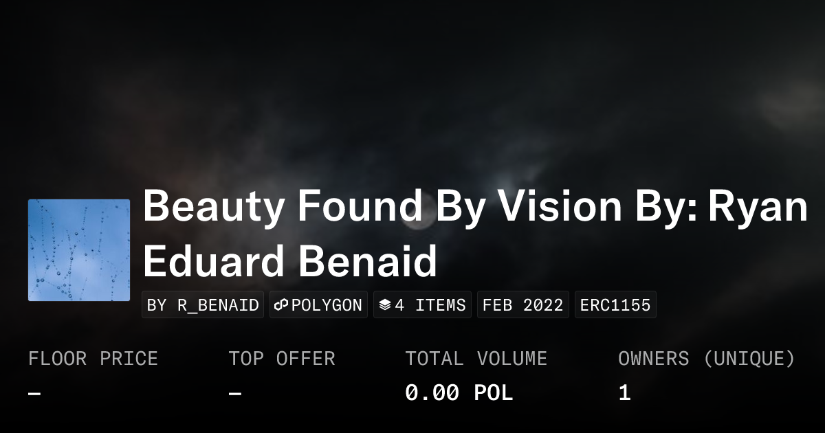 Beauty Found By Vision By: Ryan Eduard Benaid - Collection | OpenSea