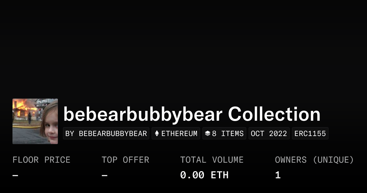 bebearbubbybear Collection - Collection | OpenSea