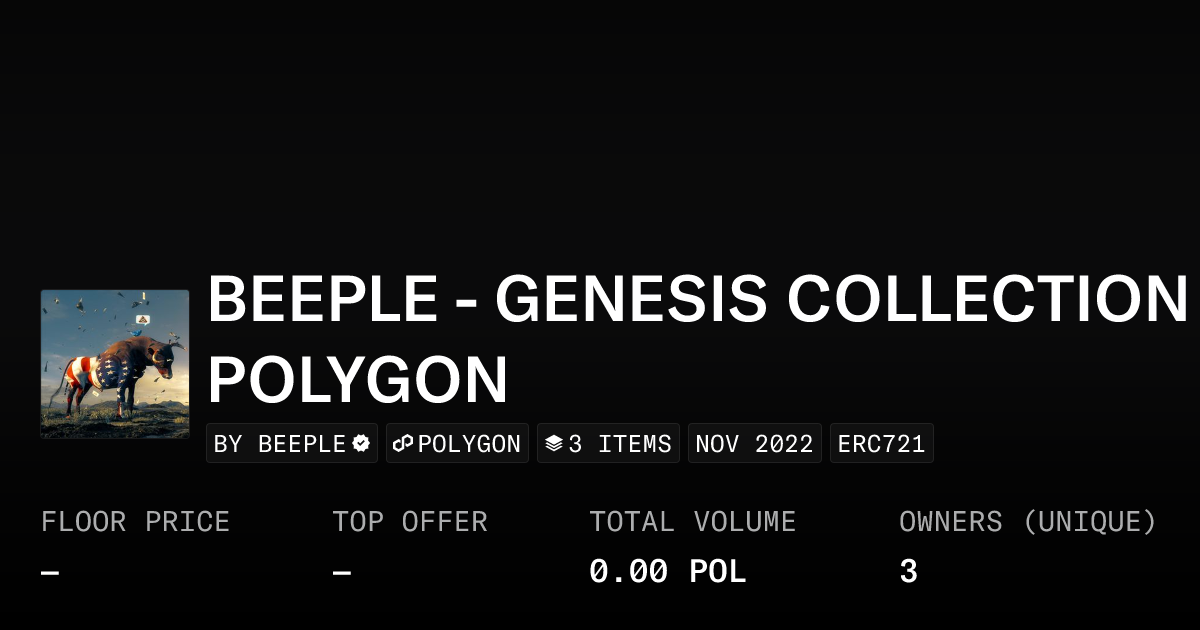 BEEPLE - GENESIS COLLECTION - POLYGON - Collection | OpenSea