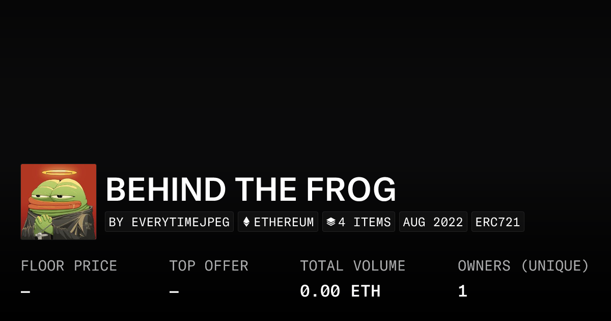 BEHIND THE FROG - Collection | OpenSea