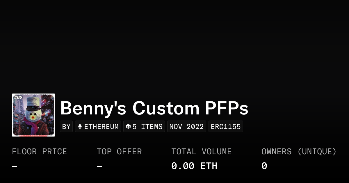 Benny's Custom PFPs - Collection | OpenSea