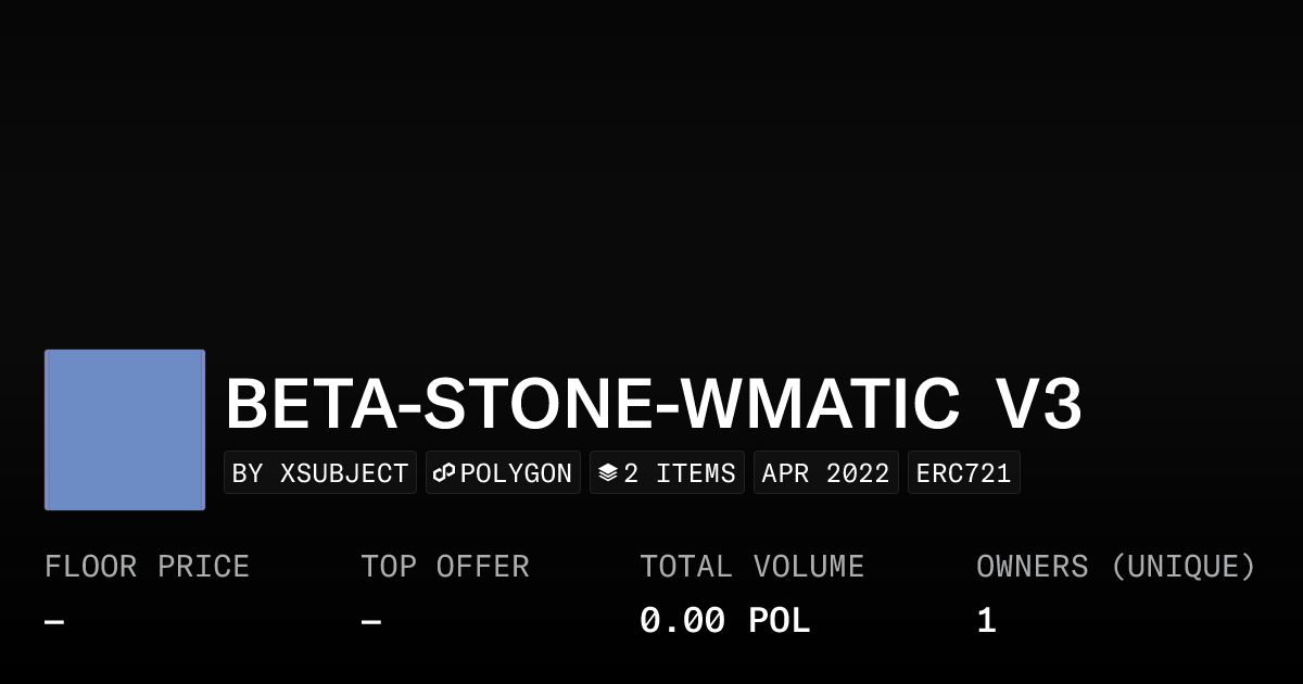 BETA-STONE-WMATIC V3 - Collection | OpenSea