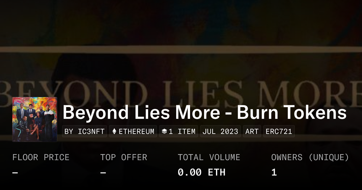 Beyond Lies More - Burn Tokens - Collection | OpenSea