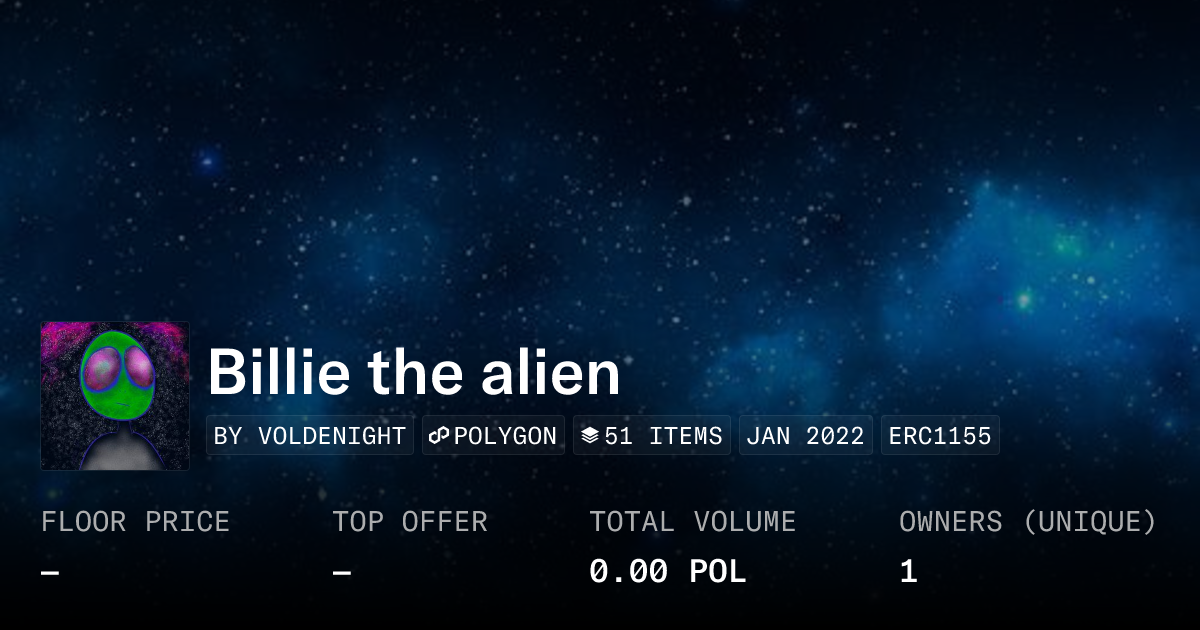Billie the alien - Collection | OpenSea