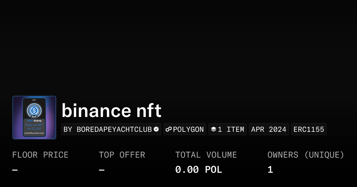 binance nft - Collection | OpenSea