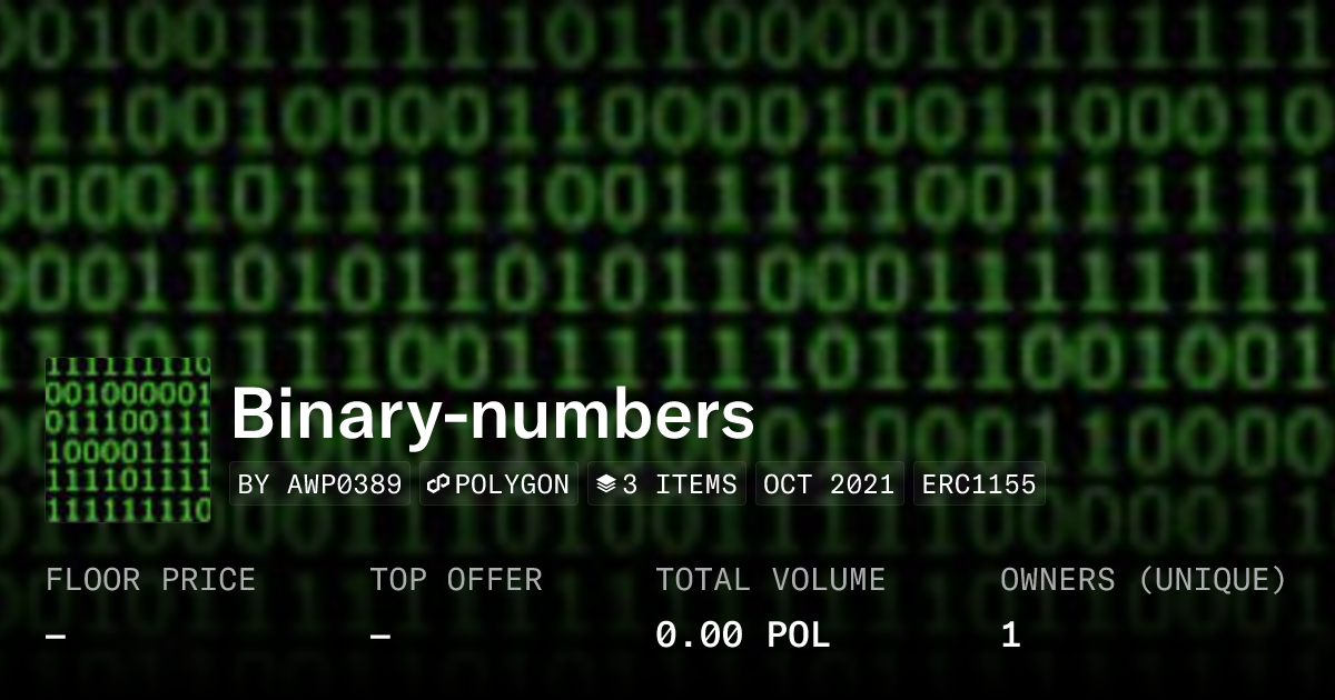 Binary-numbers - Collection | OpenSea