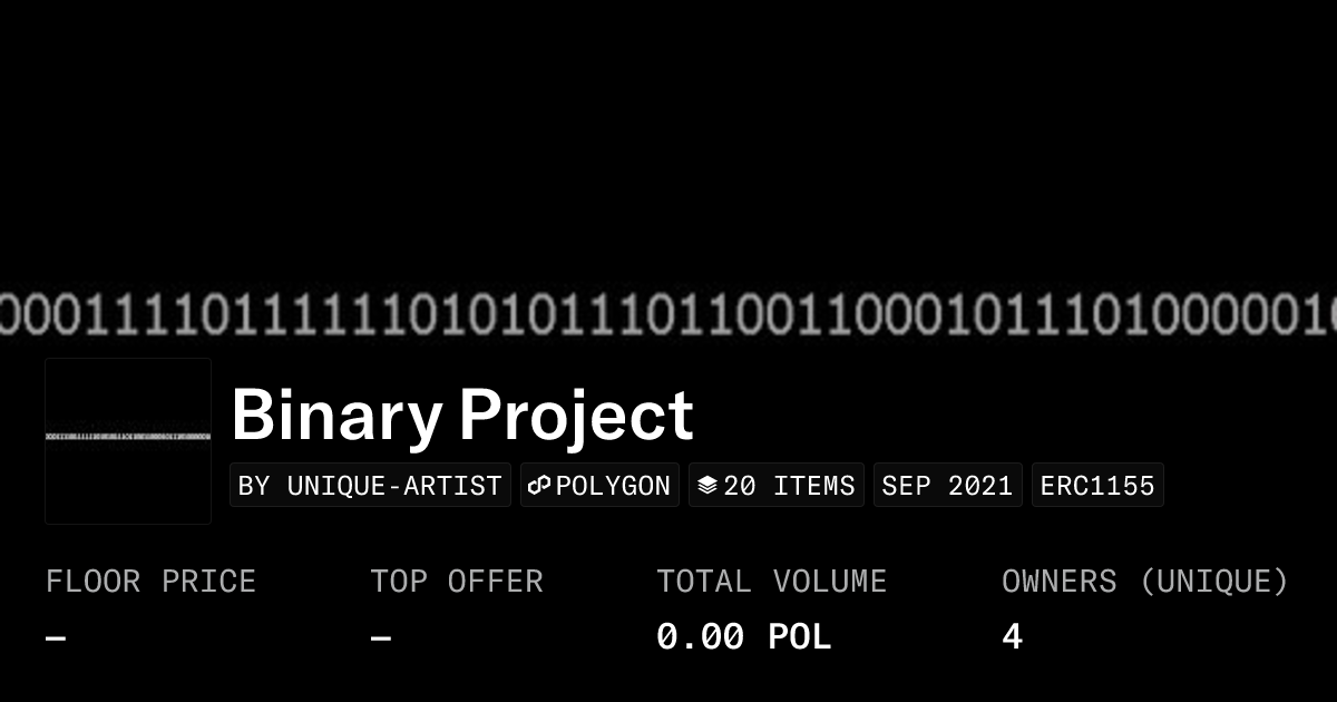 Binary Project - Collection | OpenSea