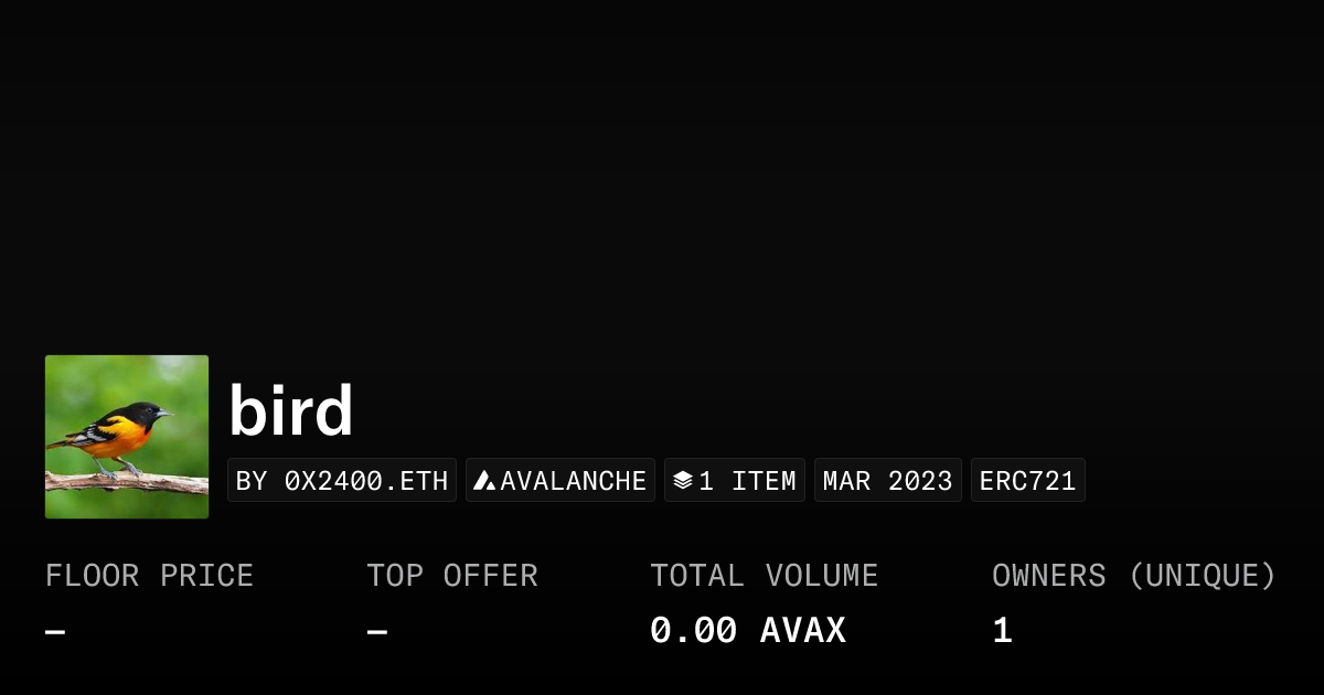 bird - Collection | OpenSea