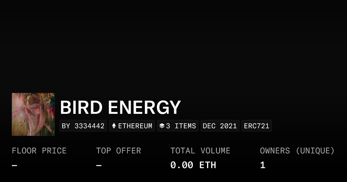 BIRD ENERGY - Collection | OpenSea