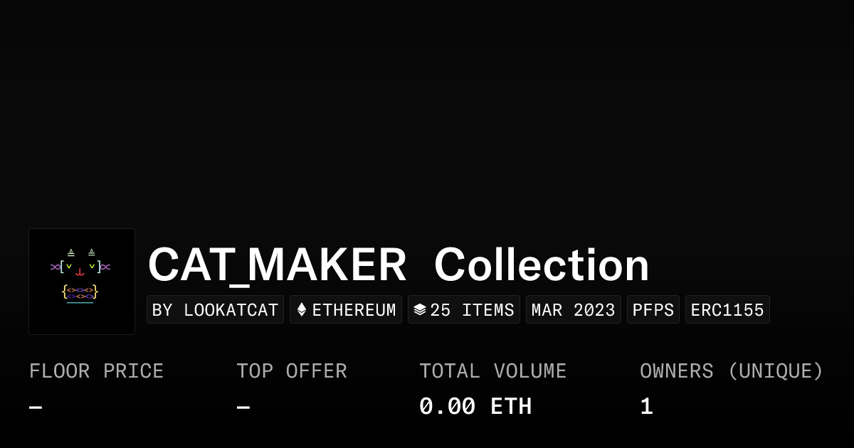 CAT_MAKER Collection - Collection | OpenSea