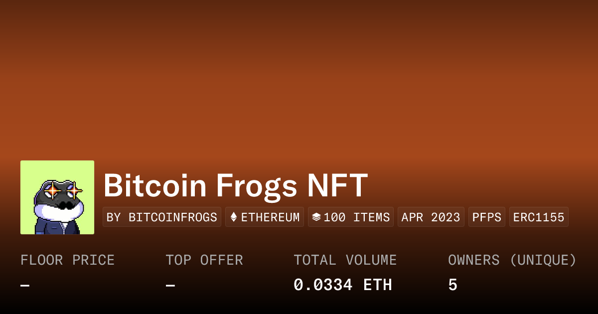 Bitcoin Frogs NFT - Collection | OpenSea
