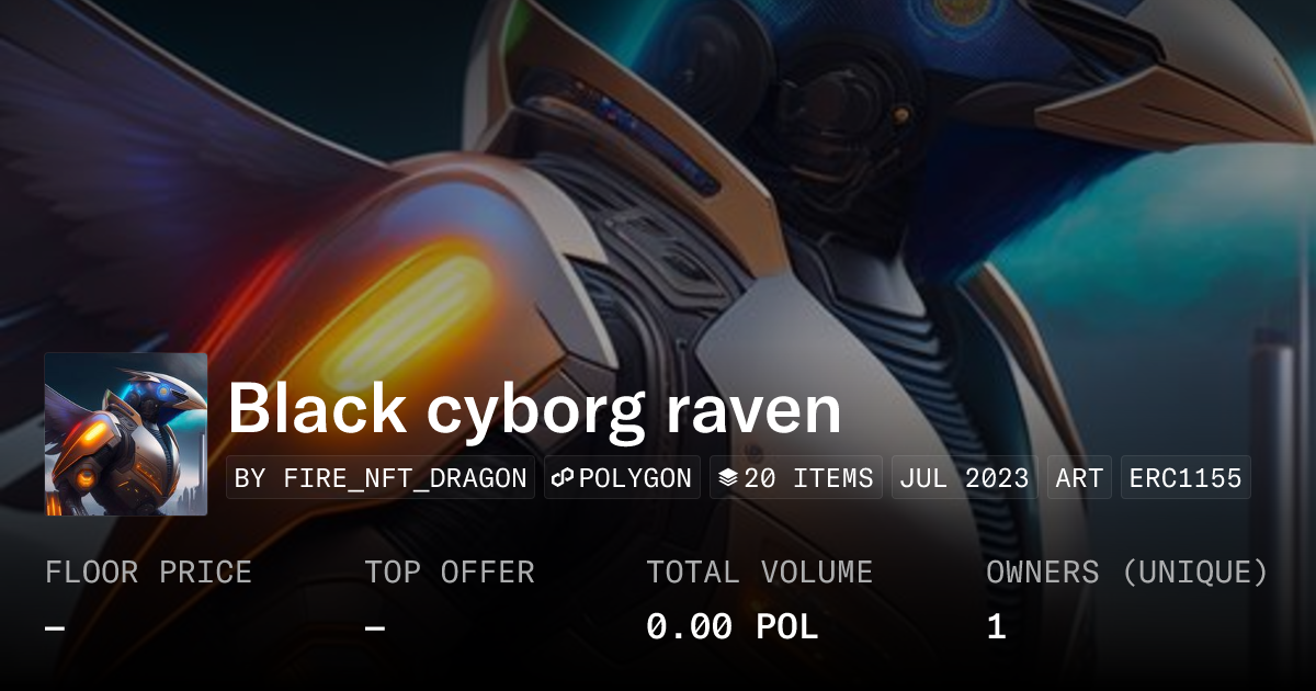 Black cyborg raven - Collection | OpenSea