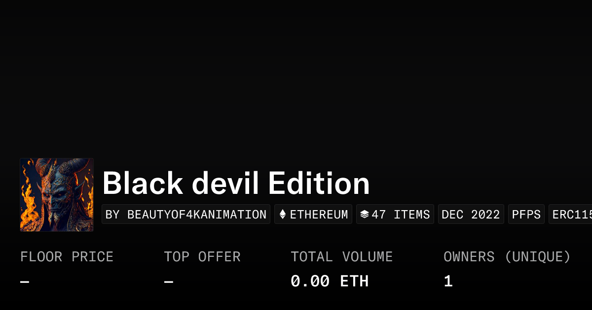 Black devil Edition - Collection | OpenSea