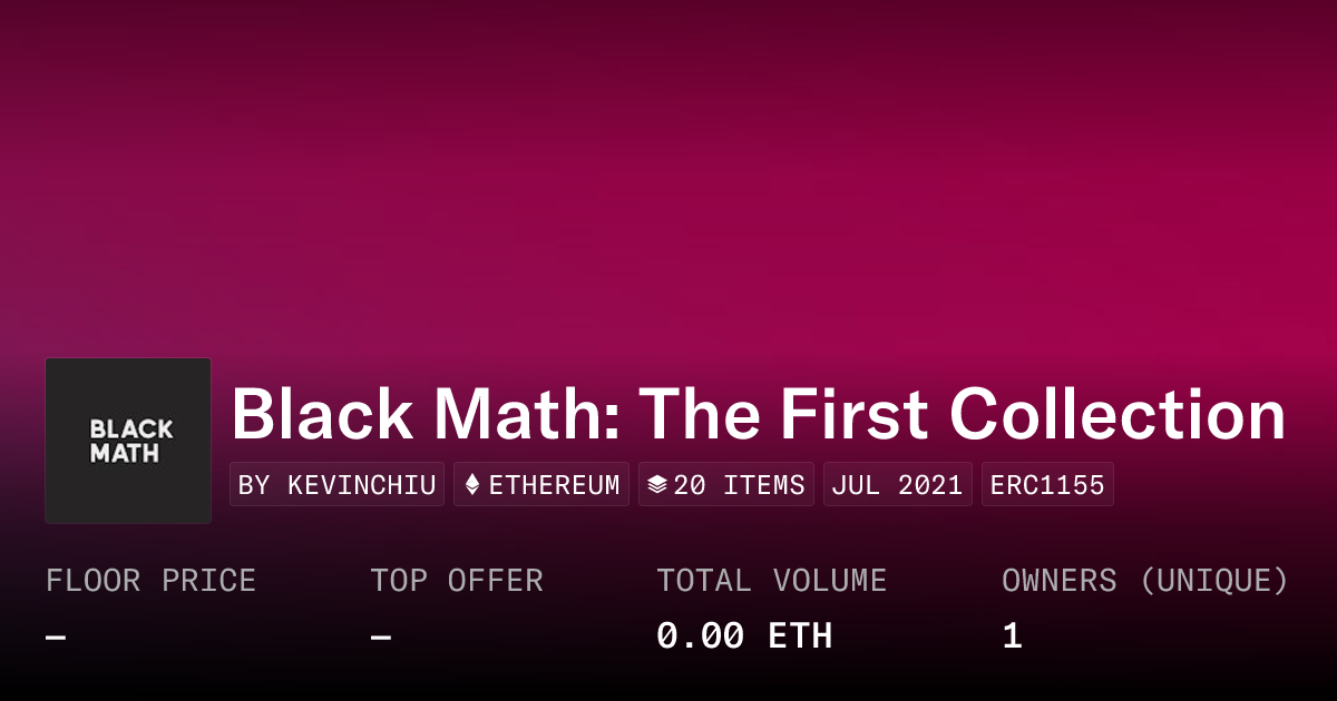 Black Math: The First Collection - Collection | OpenSea