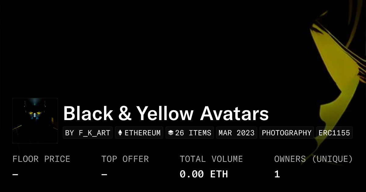 Black & Yellow Avatars - Collection | OpenSea