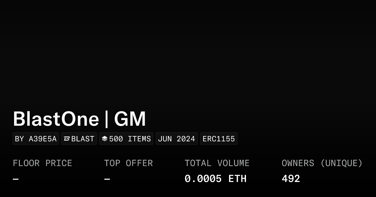 BlastOne | GM - Collection | OpenSea