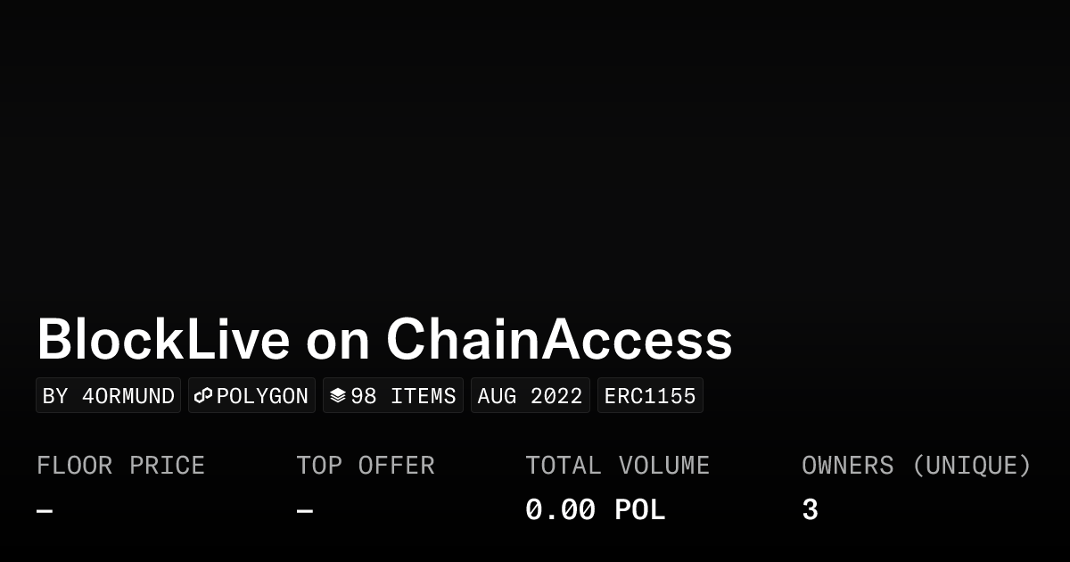 BlockLive on ChainAccess - Collection | OpenSea
