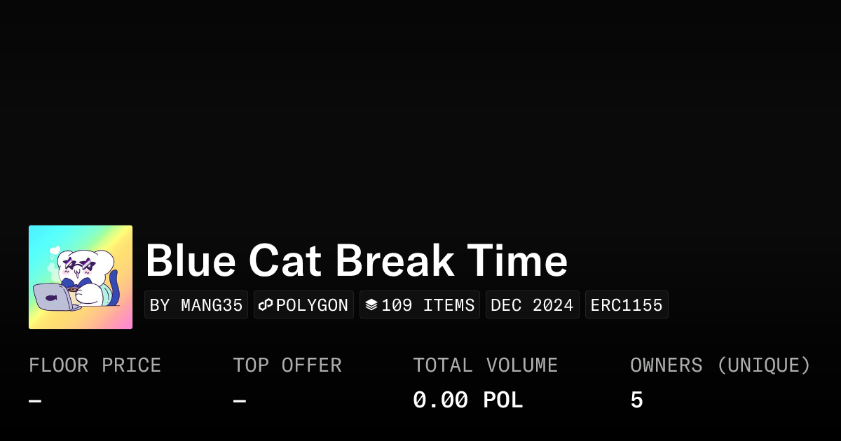 Blue Cat Break Time - Collection | OpenSea