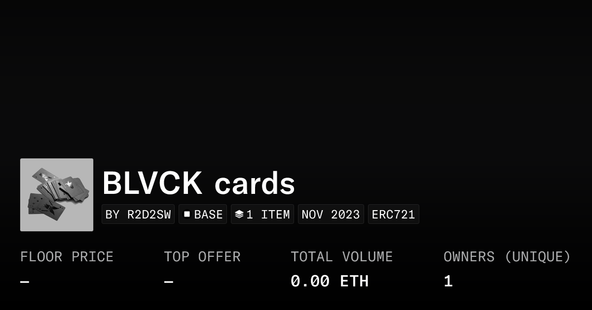 BLVCK cards - Collection | OpenSea